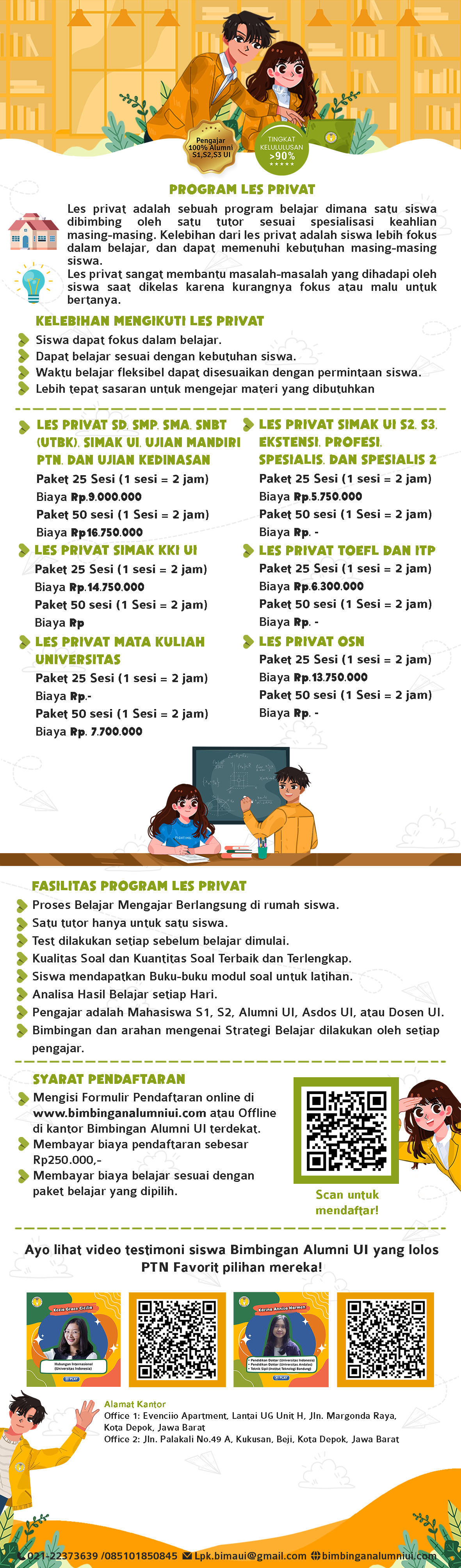 LES PRIVAT SIMAK UI S2, S3, EKSTENSI, PROFESI, SPESIALIS, DAN SPESIALIS 2